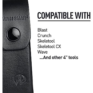 LEATHERMAN, Premium Leather Sheath for Multitools, Fits Skeletool, Crunch & Charge - Black