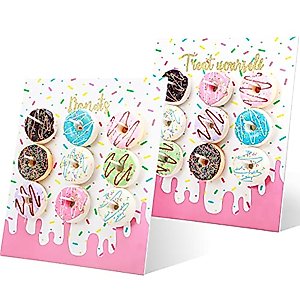 2 Pieces Donut Display Stand, Reusable Donut Holder Board, Party Wall Bagel Boards for Christmas Wedding Birthday Treat Holiday Gathering Parties