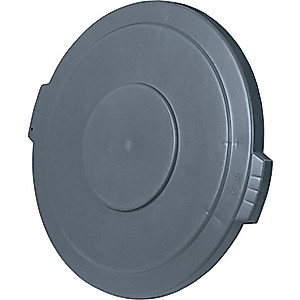 CFS 34104523 Bronco Polyethylene Round Lid, 26.88" Diameter x 2-1/4" Height, Gray, for 44 Gallon Trash Containers