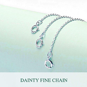 AOBOCO 925 Sterling Silver Chain Extenders for Necklace Bracelet with Gift Box (Set 2'',4'',&6'')