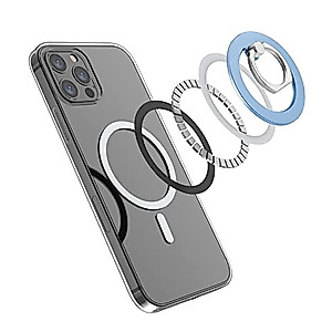Makemani Magnetic Phone Grip, Magnetic Phone Ring Holder Compatible with MagSafe Accessories for iPhone 14 13 12 MagSafe Cases, Sierra Blue