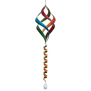 Bits and Pieces - 28" Rainbow Enameled Wind Spinner - Yard Decorations - Weather-Resistant Kinetic Wind Spinner - Garden Decoration - Rainbow Yard Art