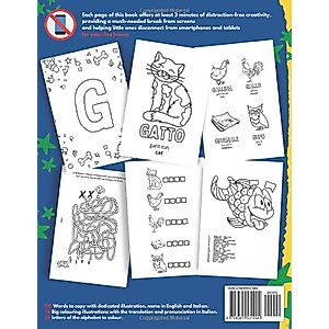 Learn Italian Activity and Coloring Book for Kids: How to Write, Pronounce and Phonetics Spelling | Learn Italian for beginners