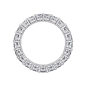 Amazon Essentials Platinum-Plated Sterling Silver All-Around Band Ring set with Round Infinite Elements Cubic Zirconia (2 cttw), Size 7 (previously Amazon Collection)