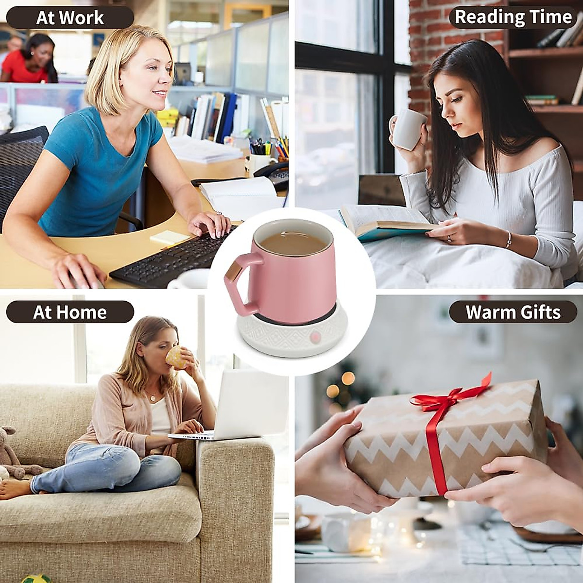 Candle Coffee Mug Cup Warmer Timer with Auto Off Function Suitable for Bedroom Study Room Living Room Kitchen to Heat Milk Tea Coffee Drinks and Melting Wax Safe Release of Scent