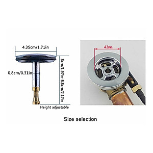 43mm Bathtub Drain Stopper Kitchen Sink Strainer Bathroom Shower Drain Sink Drains Pop-Up Plug Replacement