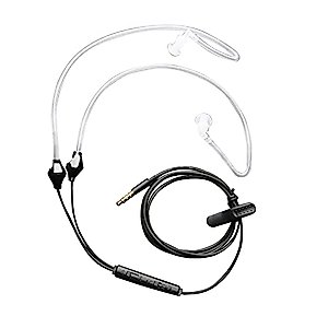 RICH IStereo Ear Headphones,Air Tube Anti-Radiation Headsets Earphone,in Ear Stereo Noise Isolating Anti-Radiation Earbuds with Microphone for Mobile Phone Black