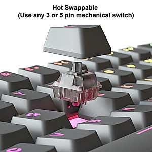 Kraken Keyboards Stealth Edition Kraken Pro 60 | Black & Grey 60% HOT SWAPPABLE Mechanical Gaming Keyboard for Gaming On PC, MAC, Xbox and Playstation (Stealth | Silver Switches)