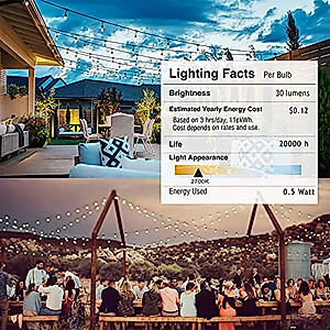 DAMAING Solar String Lights Outdoor 48Ft LED String Lights with 16 Shatterproof Bulbs,USB Rechargeable Patio Lights with 4 Lighting Modes,Heavy Duty Waterproof Solar Powered String Lights