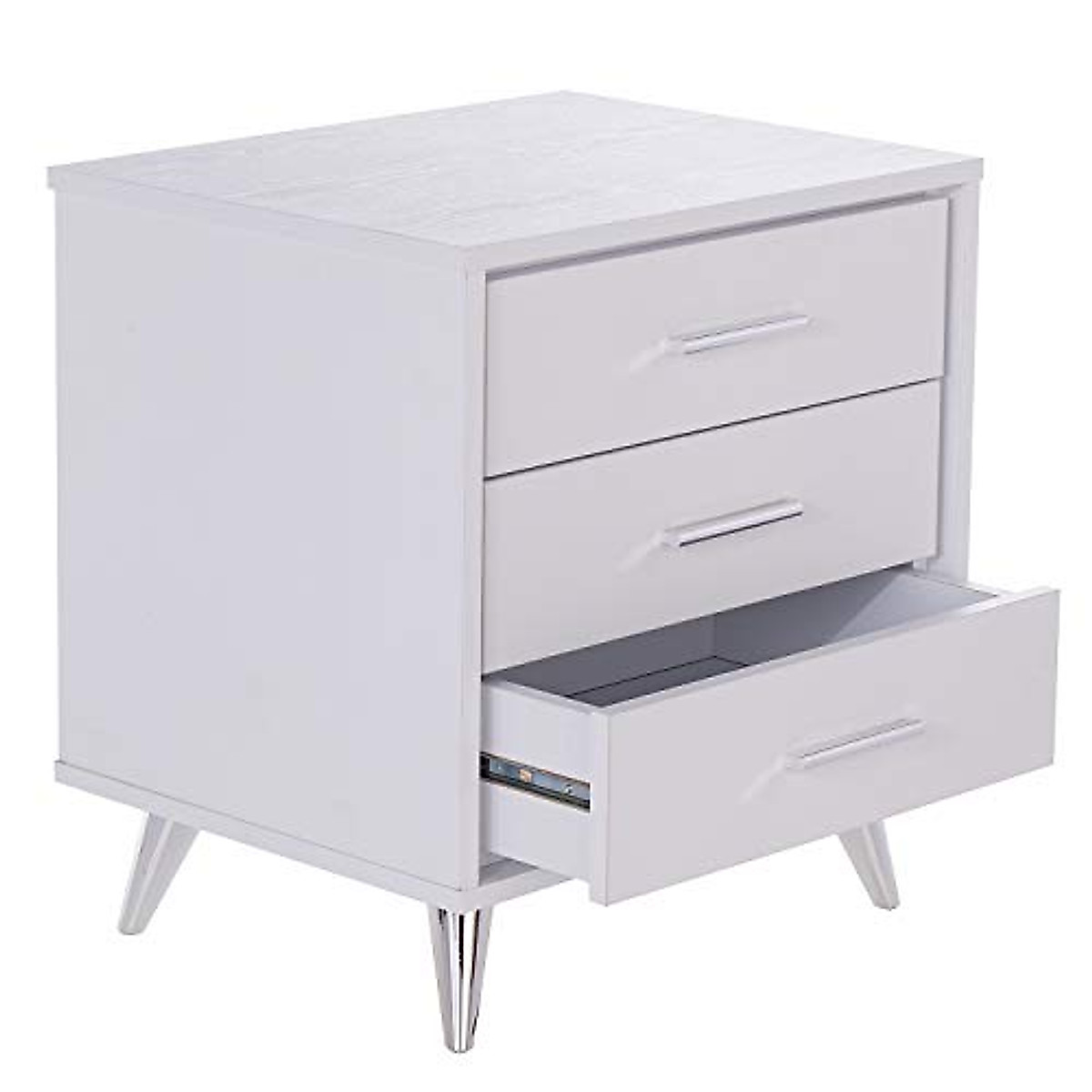 Southern Enterprises Oren Bedside Table w/Drawers Nightstand, White