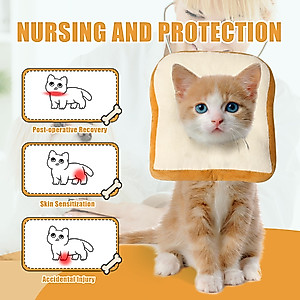 HOMBYS Soft Dog Cone for Dogs and Cats, Cute Toast Shapes for Claming Dog Fluffy, Adjustable Dog Collar Alternative After Surgery, Protective Elizabethan Collar for Dogs Recovery Stop Licking-M