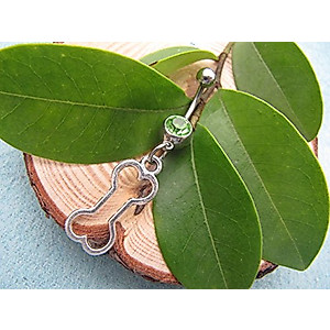 2Pcs Dog Bone Belly Ring