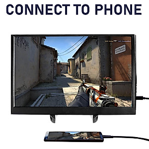 Hogoo Portable Monitor 15.6Inch 1080P Portable Gaming Monitor USB Monitor - Full HD, USB-Powered, Flicker-Free, Tripod Mount, Dual Speakers for Laptop PC Phone PS4/5 Xbox Switch