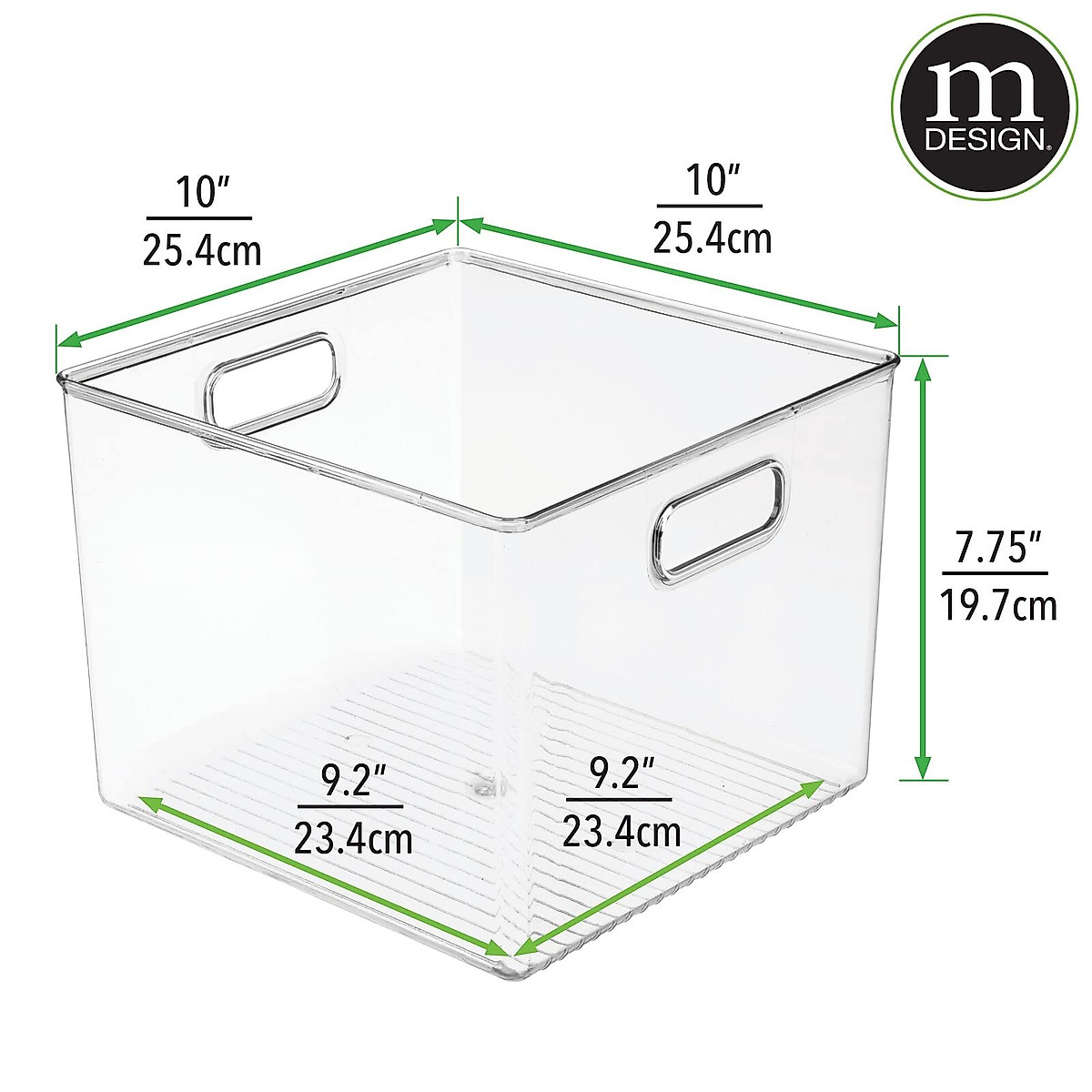 mDesign Small Modern Plastic Storage Organizer Bin Basket with Handles for Craft Room Organization - Shelf, Cubby, Cabinet, and Closet Organizing Decor - 8 Pack - Clear