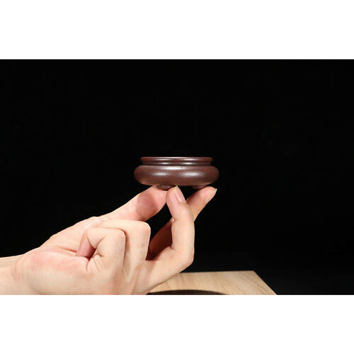 LOOPIG Round Chinese Yixing Zisha Mame Bonsai Pot 5.7x5.7x2.5cm
