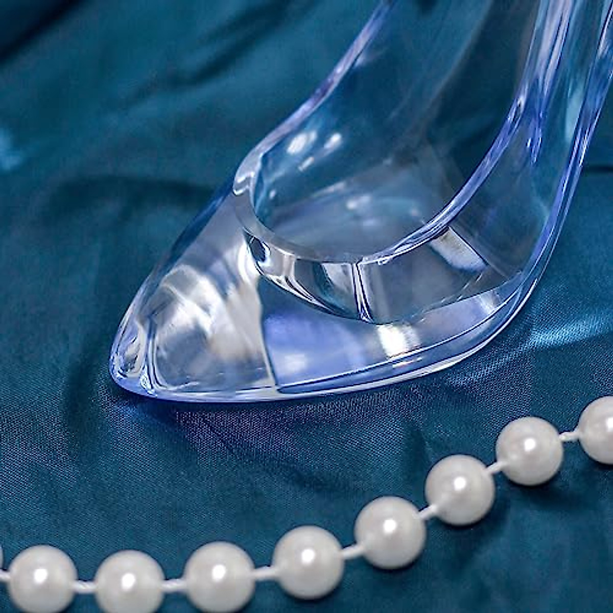 GIMURM Crystal Slipper, Princess Inspired Decorative Sculpture, Birthday Gift, Home Decor, Table Serving, Wedding Shoe Figurines, Miniatures Ornament (Blue)