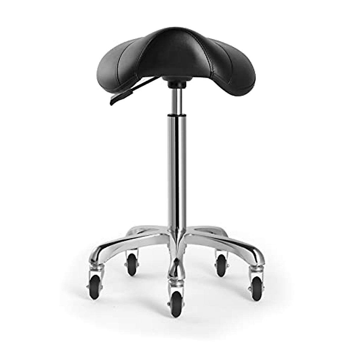 Saddle Stool Rolling Chair Swivel Salon Cutting Stool Adjustable Hydraulic Ergonomic with Wheels