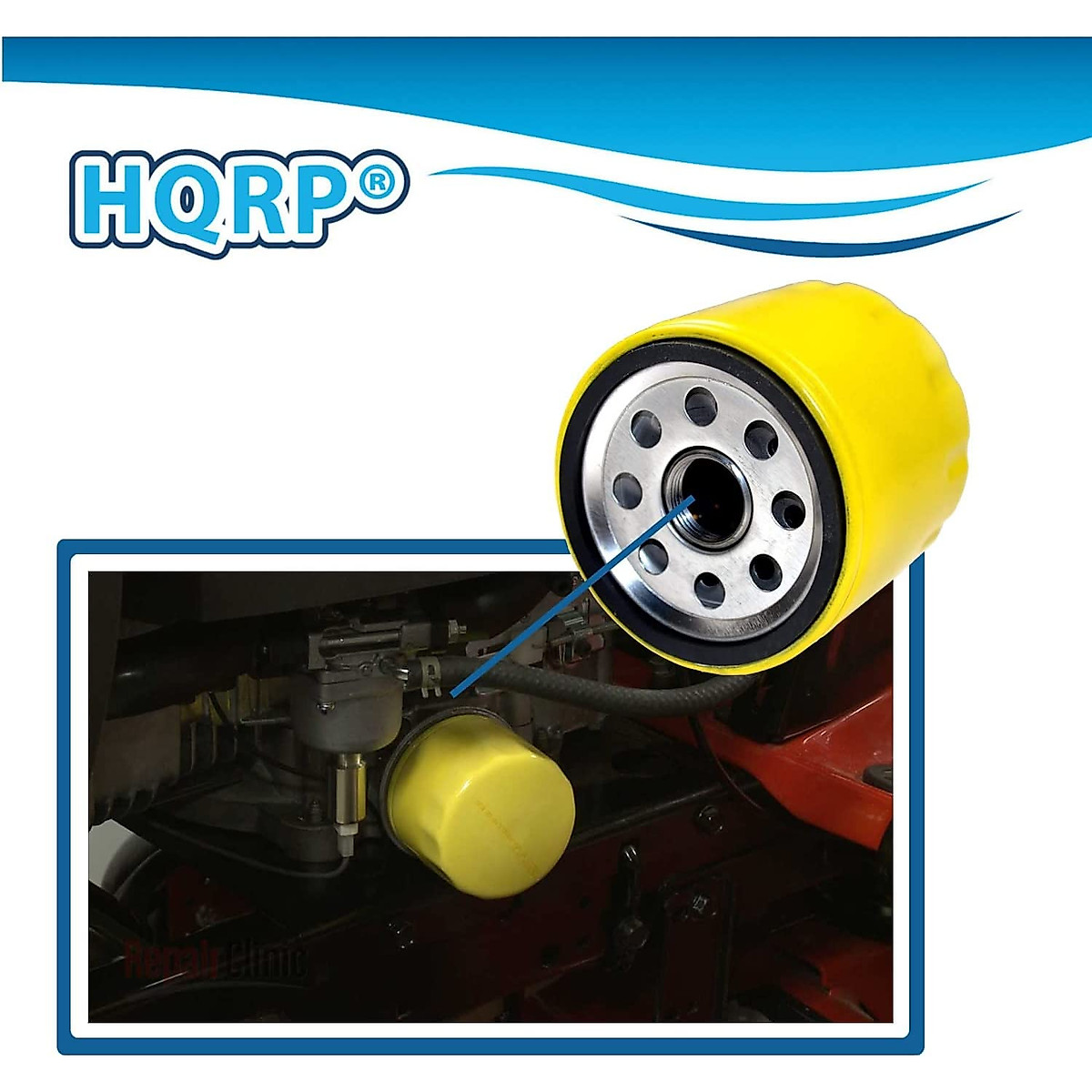 HQRP Oil Filter compatible with JOHN DEERE 300 series 316, 317, 318, 420 Garden Tractor, AM101207 TCA10018 Replacement