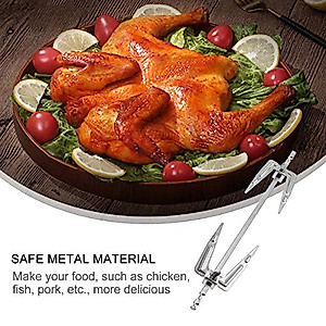 SENTOP Stainless Steel Air Fryer Fork, Roast Chicken Fork Fish Meat Grilling Fork, Air Fryer Accessories Grill Fork for BBQ Home Kitchen Outdoor Camping
