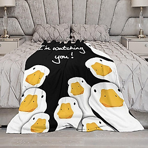 Funny Duck Blanket Duck Throw Blanket Duck Stuff Gifts for Girls Boys Kids Lovers Adults Woman Man Warm Soft Comfort Plush Fleece Flannel Blanket Decor for Couch Sofa Bed 40"x50"