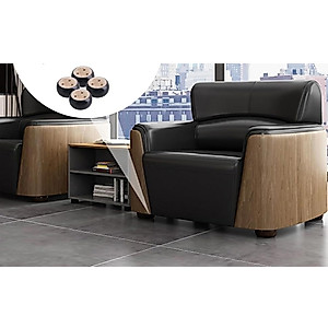 Mysummer 4PCS Round Furniture Bun Feet 2" Tall Replacement for Armchair Sofa Chair Loveseat Ottoman Dresser Legs (Black)