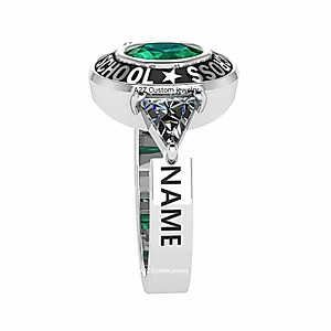 A2Z CUSTOM JEWELRY Fully Customized Girl Ladies Women’s Fashion Class Ring For High School College University Graduation Ceremony Sterling Silver Triangle Tokyo Ring
