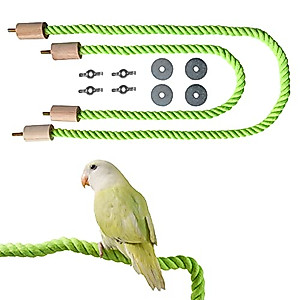 qumHmup Parrot Bird Perch,Bird Hemp Rope Perch,Parrot Grinding Perches Cage Play Stands, Birdcage Accessories Rope Toys.