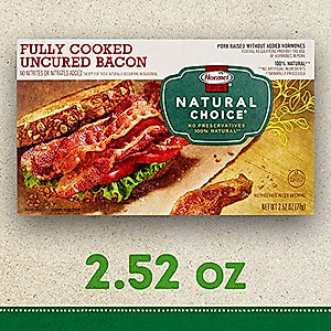 Hormel Natural Choice Fully Cooked Uncured Bacon, 2.5 Oz