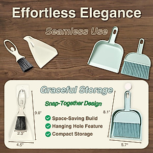 Handheld Mini Broom & Dustpan, Brush & Scraper Set for Pet Litter, Cage Cleaning, Desk and Tight Corners - Bird, Rabbit, Reptile, Small Animal Cage Cleaner