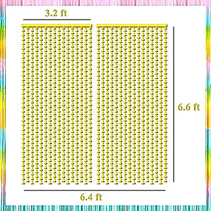 3 PCS Bachelorette Party Decorations Gold Fringe Curtains Photo Backdrop for Wedding Bachelorette Hen Party (Golden)