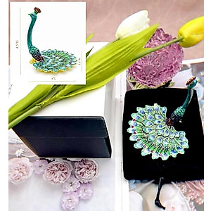 JWT Astyle Luxury Peacock Ring Holder Dish Jewelry Tray.Turquoise Peacock Decor Gifts Animal Figurines Trinkets Earring Necklace Storage Organizer