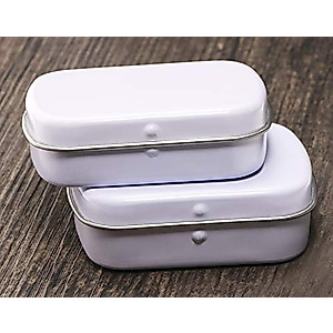 Mini Skater 2.23 x1.76 x 0.55 inch Metal Tin Box Portable Small Container Storage Case with Solid Hinged Top for Drawing Pin Nail Art Bead Earring and Jewelry Craft Organizing,4Pcs (White)
