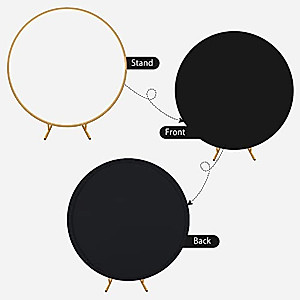 7.5ft Black Round Backdrop Cover Suitable for 7.5ft Circle Stand,Polyester Pure Black Birthday Party Wedding Photography Circle Arch Backdrop Cover