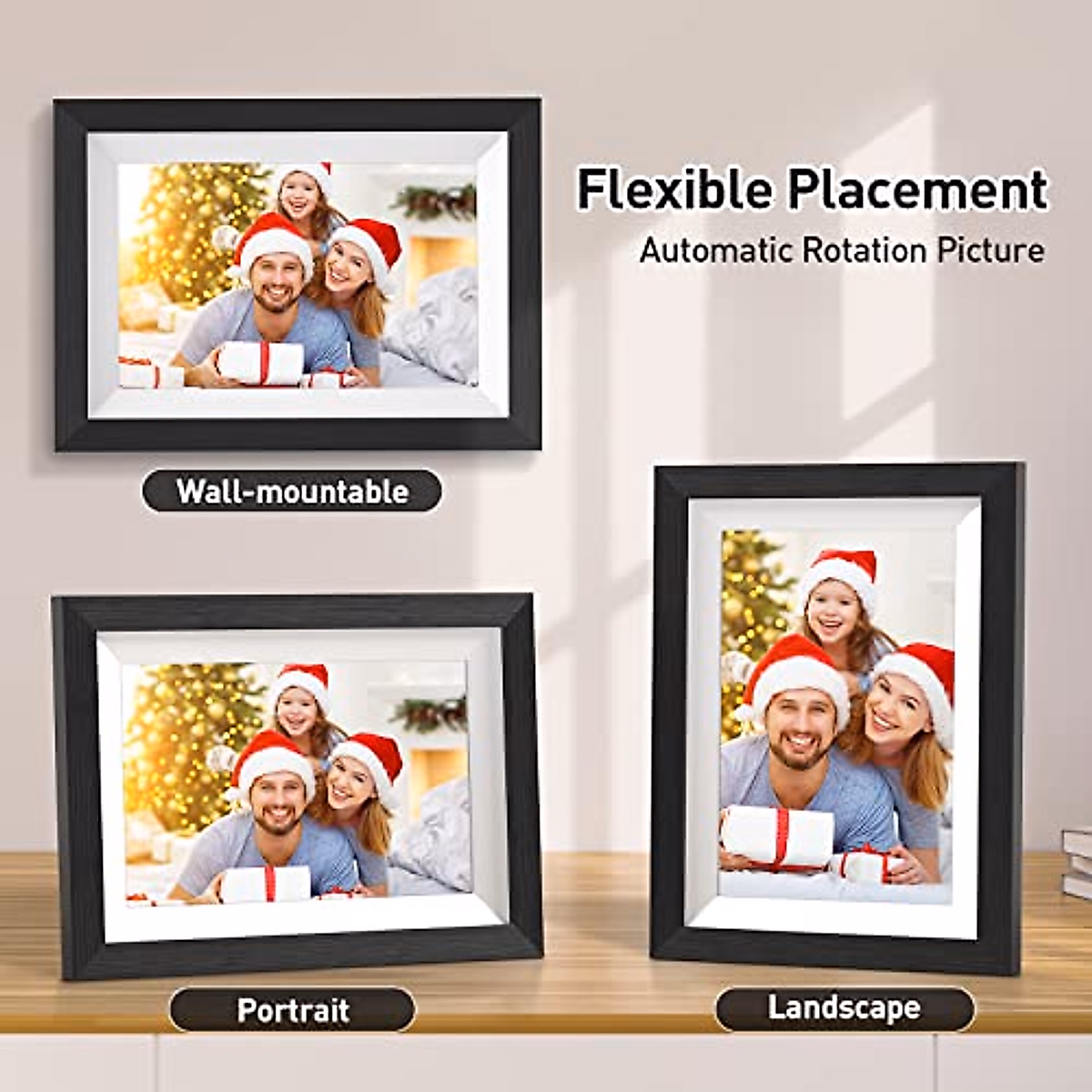 Secura Home WiFi Digital Picture Frame 10.1 Inch IPS HD Touch Screen Smart Cloud Photo Frame with 32GB Storage, Auto-Rotate, Wall-mountable, Share Photos and Videos via Frameo App from Anywhere