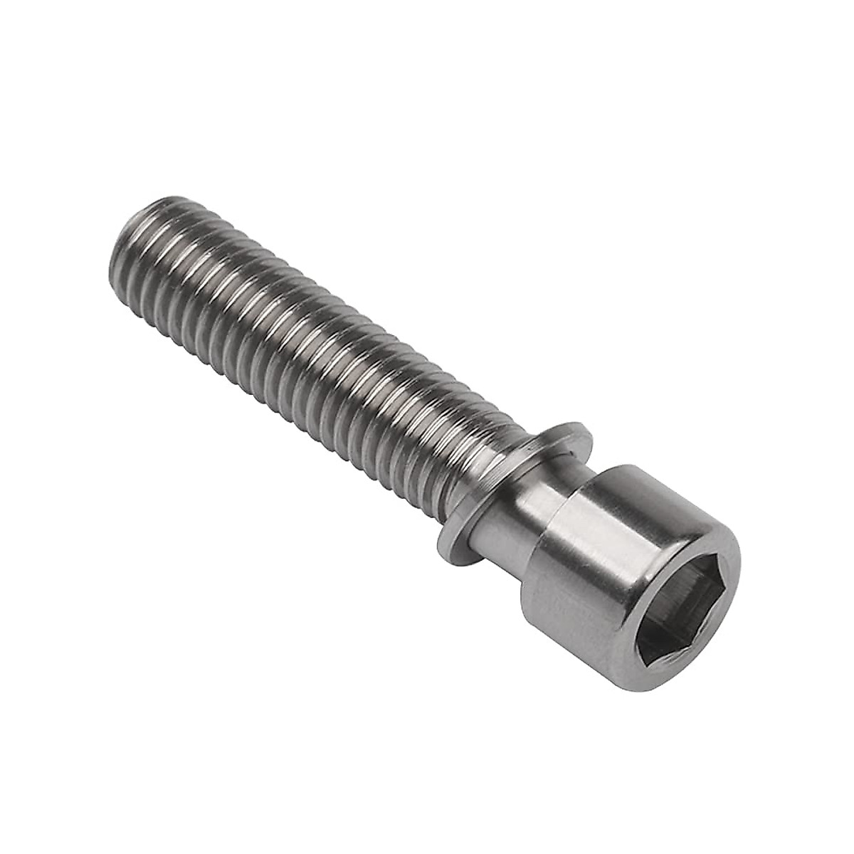 Wanyifa Titanium M7 32mm 1.0mm Pitch Allen Hex Socket Head Bolt Screw with Washer Pack of 4(Silver)