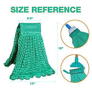 DIRT RUSHER 2 PACK Microfiber Tube Mop Head Replacement Commerical Wet Mop for Floor Cleaning,Ultra-Absorbent,Qucik-Dry and Universal Scratch Free Looped End Mopheads,ATDSS76011G
