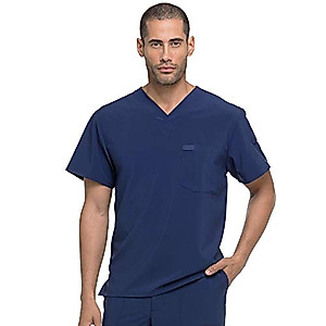 Dickies EDS Essentials Men Scrubs Top Tuckable V-Neck DK635, L, Navy