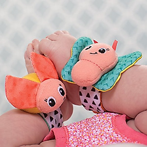 Infantino Baby Wrist Rattles, Butterfly and Lady Bug-Themed, 1-Piece Set for Babies 0M+