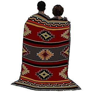 Pure Country Weavers Kaibab Blanket - Southwest Native American Inspired - Gift Tapestry Throw Woven from Cotton - Made in The USA (72x54)