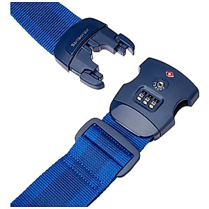 SAMSONITE Global Travel Accessories - Luggage Strap with Lock Luggage Strap, Blue (Midnight Blue), 190 Centimeters, with Integrated 3-Digit TSA Combination Lock