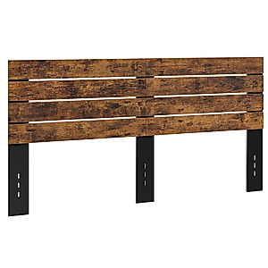 HOOBRO Headboard King Size, Wooden Headboard, Rustic-Styled Headboard, Headboard with Sturdy Support Legs, 3-Height Connection Holes, Minimalist Headboard, for King Beds, Rustic Brown and Black
