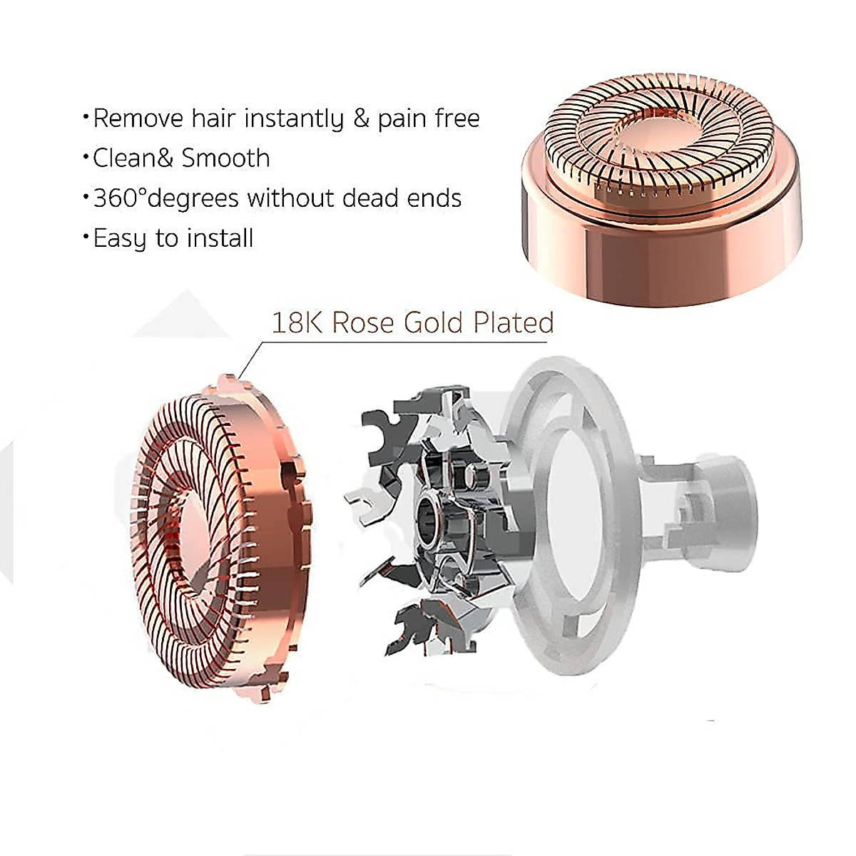 Generation 2 Replacement Heads for Flawless Facial Hair Remover, Replacement Blades for Old Finishing Touch Flawless Hair Removal