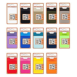 Sinjimoru Basic Cell Phone Wallet Stick on, Phone Card Holder for Back of Phone Functioning as Adhesive iPhone Wallet & iPhone Card Holder. Sinji Pouch Basic 2 Black 3 Pack…