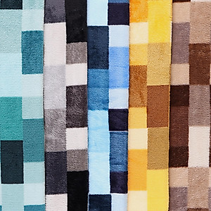 Mook Fabrics Fleece Flannel Check, Beige Cut by The Yard