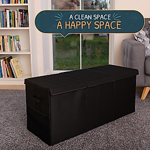 SoftOwl Extra Large Toy Storage Organizer with Lid - Sturdy, Collapsible Toy Chest Storage Box Design - Toys Bin with Dividers for Kids, Nursery, Bedroom, Playroom 37"x16"x14"