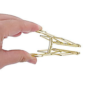 20 Pieces Gold Wire Binder Clips Assorted Sizes Stainless Steel Hollow Binder Clips Clamps for Paperwork, Sewing, Crafts, Kids, Teacher, Office School Supplies, Food Packages (10 Medium & 10 Small)