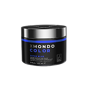 XMONDO Color Super Blue Depositing Mask & Semi-Permanent Blue Hair Dye | Infused with Bond Booster Technology & Hyaluronic Acid for Nourishment, Revitalization & Repair, Vegan Formula, 8 Fl Oz 1-Pack