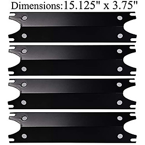 Votenli P9949A (4-Pack) Porcelain Steel Heat Plate Heat Shield for Brinkmann 810-2410-S, 810-2411-F, 810-2411-S, 810-3885-F, 810-3885-S, 810-4238-0, 810-9490-0(15.125 x 3.75)