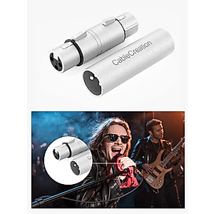 CableCreation [2-Pair XLR Male to Male & XLR Female to Female 3PIN Adapter Connector Compatible with Microphone,Mixer,Silver