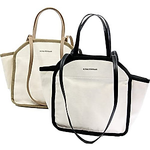 Versatile Small Black Tote Bag for Women - Durable and Stylish with Multiple Pockets and Shoulder Strap - Great for Work, School, and Daily Use (Black)